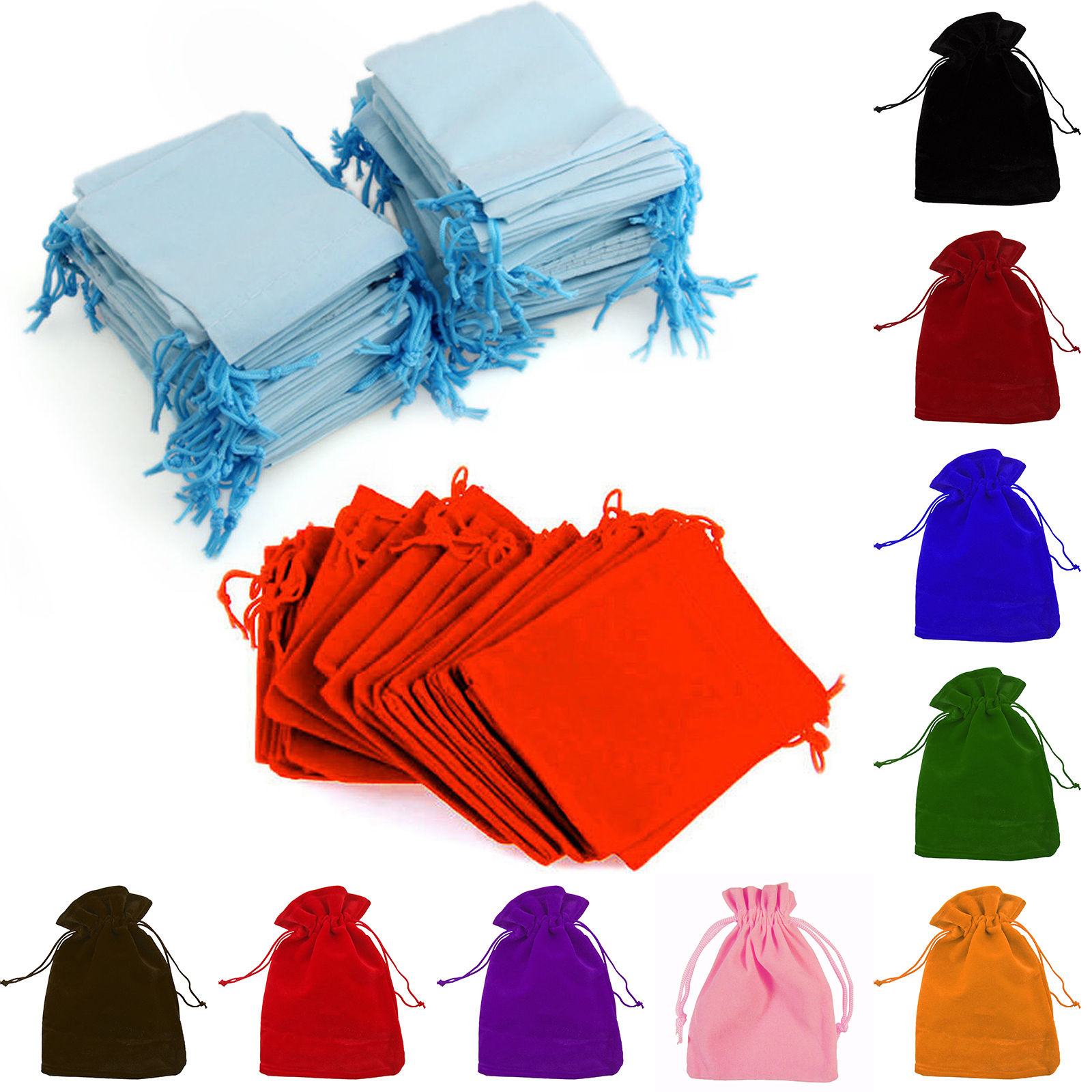 High end custom nice design velvet drawstring pouches bags gift velvet ...